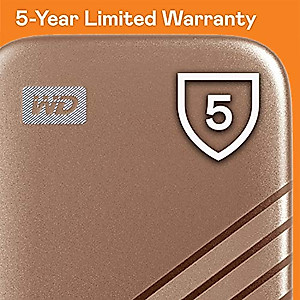 Western Digital 2TB My Passport SSD Portable External Solid State Drive, Gold, Sturdy and Blazing Fast, Password Protection with Hardware Encryption - WDBAGF0020BGD-WESN