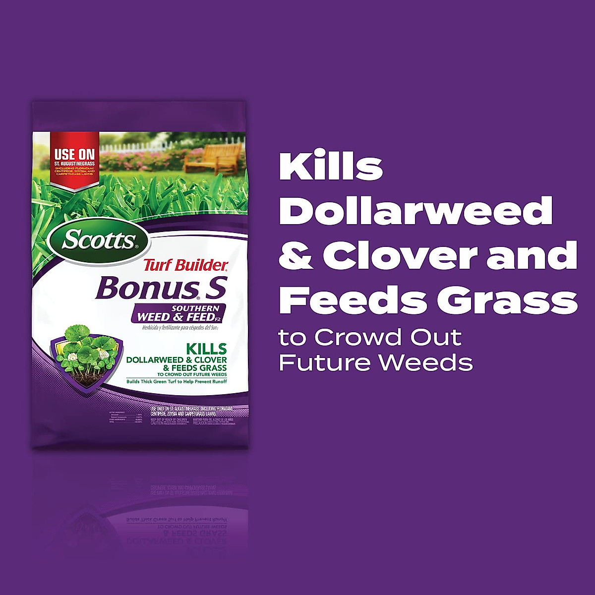 Scotts Turf Builder Bonus S Southern Weed & FeedF2, Weed Killer and Lawn Fertilizer, 10,000 sq. ft., 34.48 lbs.