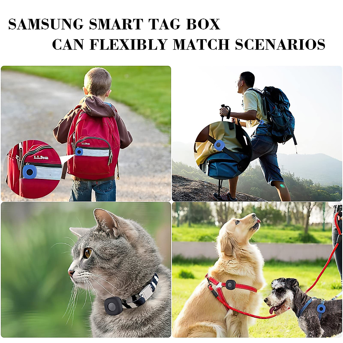 AMOK Silicone Case Holder for Galaxy Smarttag ，Samsung Smart tag+Plus (2 Pack) Item Finder GPS Tracker Tags for Pets, Luggage，Dogs, Cats, and Children,Compatible with Collars & Straps up to 1 inch