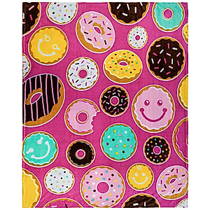 Infinity Republic - Happy Donuts Super Plush Blanket - Perfect for Gifts, Kids, Teens, etc!