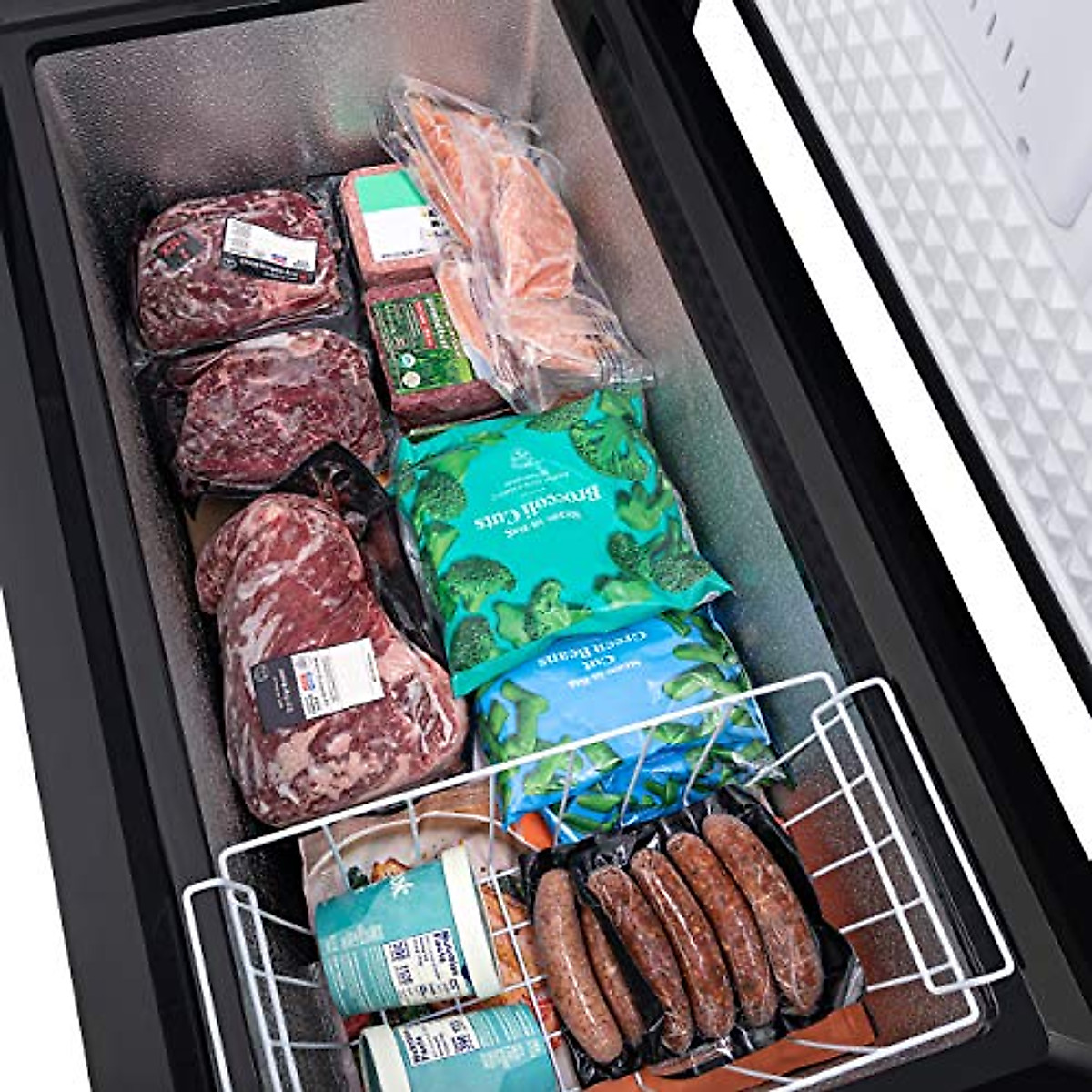 Newair Chest Freezer - 6.7 Cubic Feet Reach In Freezer Chest - Quiet Freezer with Digital Temperature Control, Open Door Alarm, and Fast Freeze Mode - Black