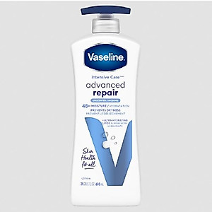 Vaseline Intensive Care Body Lotion, Advanced Repair Unscented, 20.3 oz (Pack of 3)