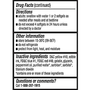 Equate Extra Strength Gas Relief 125 mg 72 Softgels (Twin Pack)