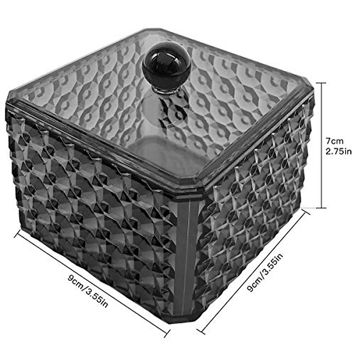 Jutoe Qtip Holder, Cotton Ball Holder, Qtip Cotton Swab Dispenser Holder, Clear Acrylic Cotton Pad Container,Holder for Cotton Swabs,Makeup Sponges,Hair Band - Brushed Nickel 1PCS