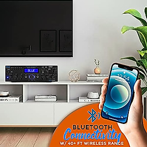 Pyle Wireless Bluetooth Home Stereo Amplifier - Multi-Channel 200 Watt Power Amplifier Home Audio Receiver System w/HDMI, Optical/Phono/Coaxial, FM Radio, USB/SD, AUX, RCA, Mic - Remote -PDA9HBU.5