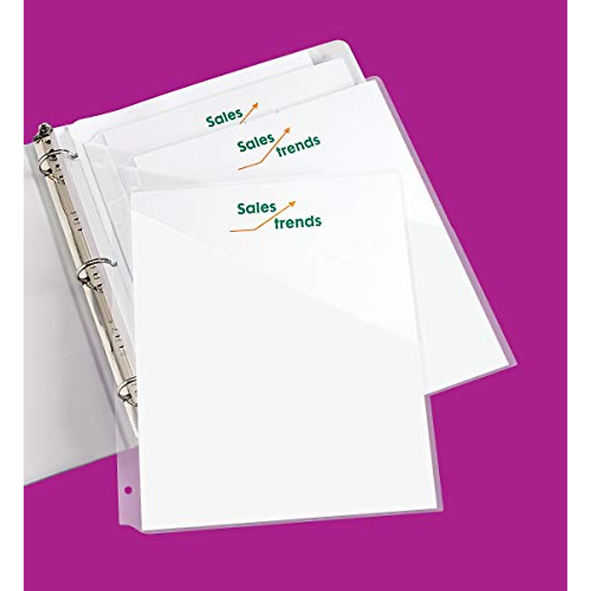 Avery Binder Pockets, Clear, 8.5" x 11", Acid-Free, Durable, 5 Pockets, 3 Packs (75296)
