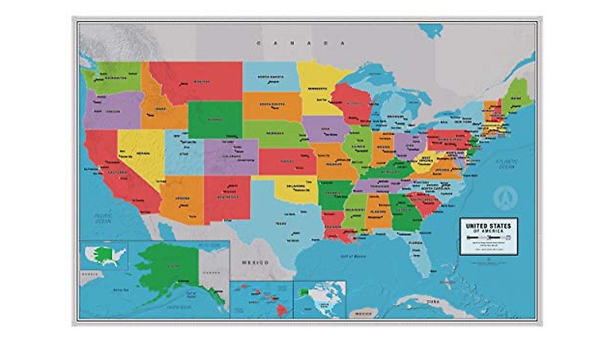 Laminated United States Scholar Map Poster | Educational Elementary ...