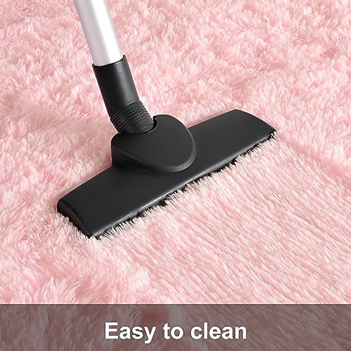 Quenlife Fluffy Rug for Living Room, Plush Shaggy 6x9 Rug for Bedroom, Soft Area Rugs Fuzzy Carpet with Anti-Slip Bottom for Kids Grils Room Nursery Home Decor, Pink