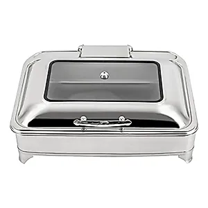 Single Pan Food Warmer, Food Warmers for Parties Buffets Electric, 9L Adjustable Temp Stainless Steel Buffet Server and Warming Tray
