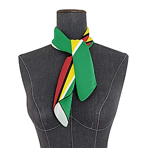 Women's Fashion Silk Scarf Guyana Flag Square Satin Headscarf Neck Scarf Head Hair Wraps