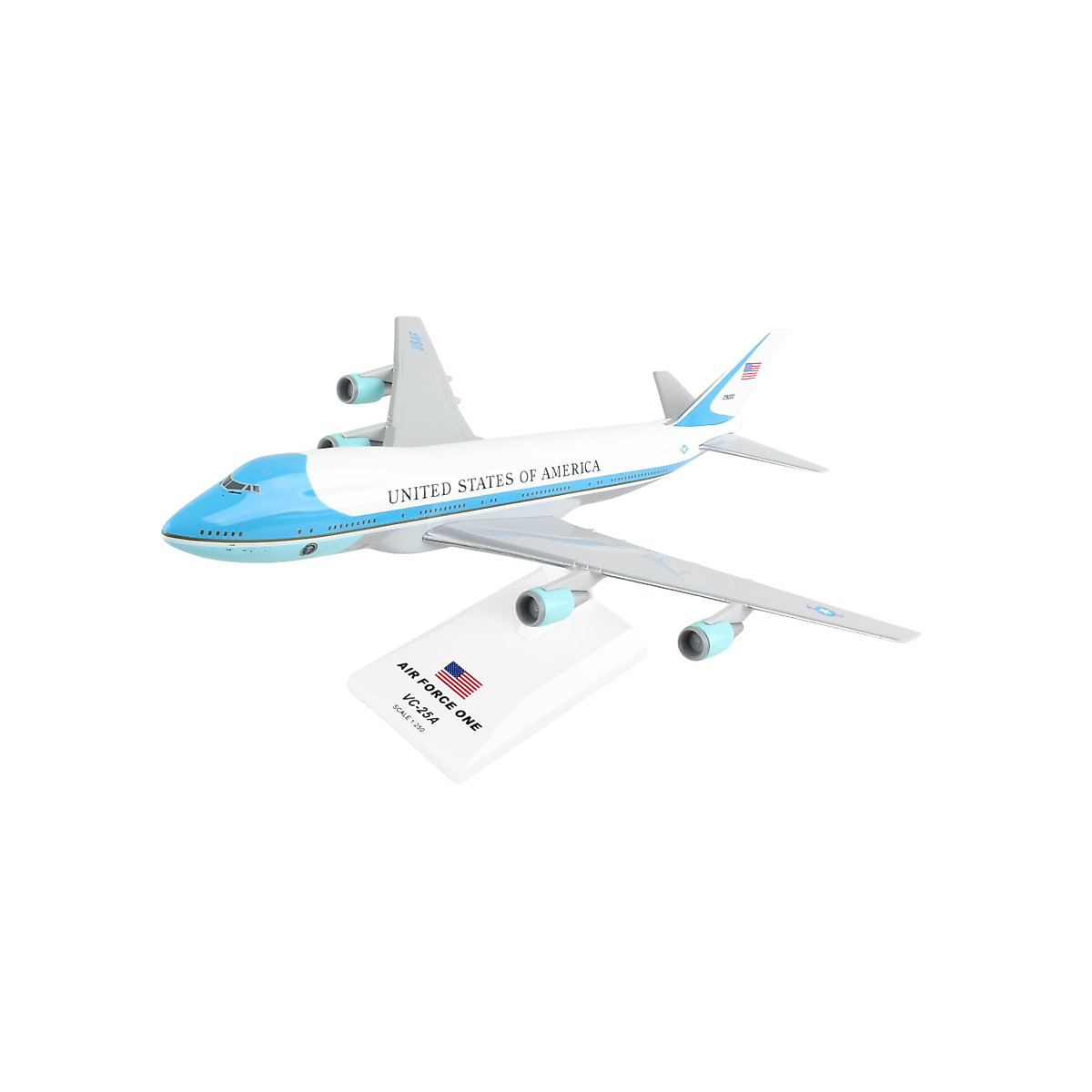 SkyMarks SKR041 Air Force One Boeing 747-200 VC25 1:250 Scale Desktop Model with Stand