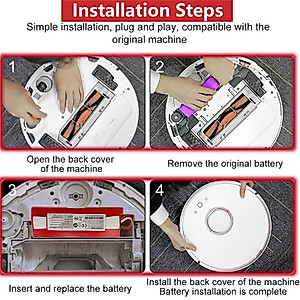 Anepoch 14.4V 6800mAh Replacement Vacuum Cleaner Battery for Xiaomi Vacuum Robotics Roborock S5 S6 S7 S50 S51 S52 S55 T4 T6 T7 T60 T61 T65 E4 E20 E25 E35 C10 CT10 Li-ion Robot Cleaners