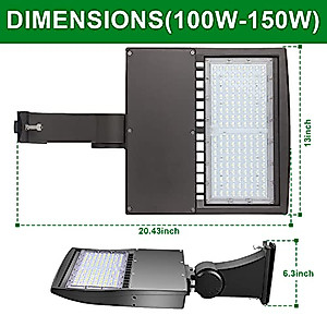 OSTEK LED Parking Lot Lights 100W - LED Shoebox Street Lighting with Dusk to Dawn Photocell 14000LM Commercial Area Road Lighting 5000K