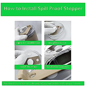 Silicone Spill Proof Stopper for Stanley 40 oz / 30 oz | Replacement Stanley Cup Accessories Set of 3 | Compatible with Stanley Cup 1.0 40oz/ 30oz,Tumbler