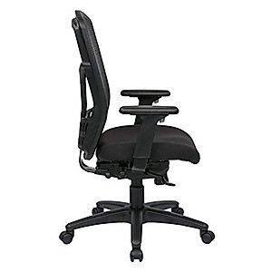 Office Star ProGrid High Back Manager's with Adjustable Seat Height, 2-to-1 Synchro Tilt Control and Seat Slider, Coal FreeFlex Fabric