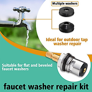 XBVV 32 Size 258 PC Faucet and Plumbing Rubber Washers Assortment Kit for Assorted Garden Hose Valve Spigot Adapter Splitter Outdoor Faucet Bibb Shower Hose Gasket Repair