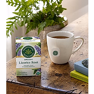 Traditional Medicinals Organic Licorice Root Herbal Tea, Soothes Digestion - 64 Tea Bags Total, 16 Count (Pack of 4)