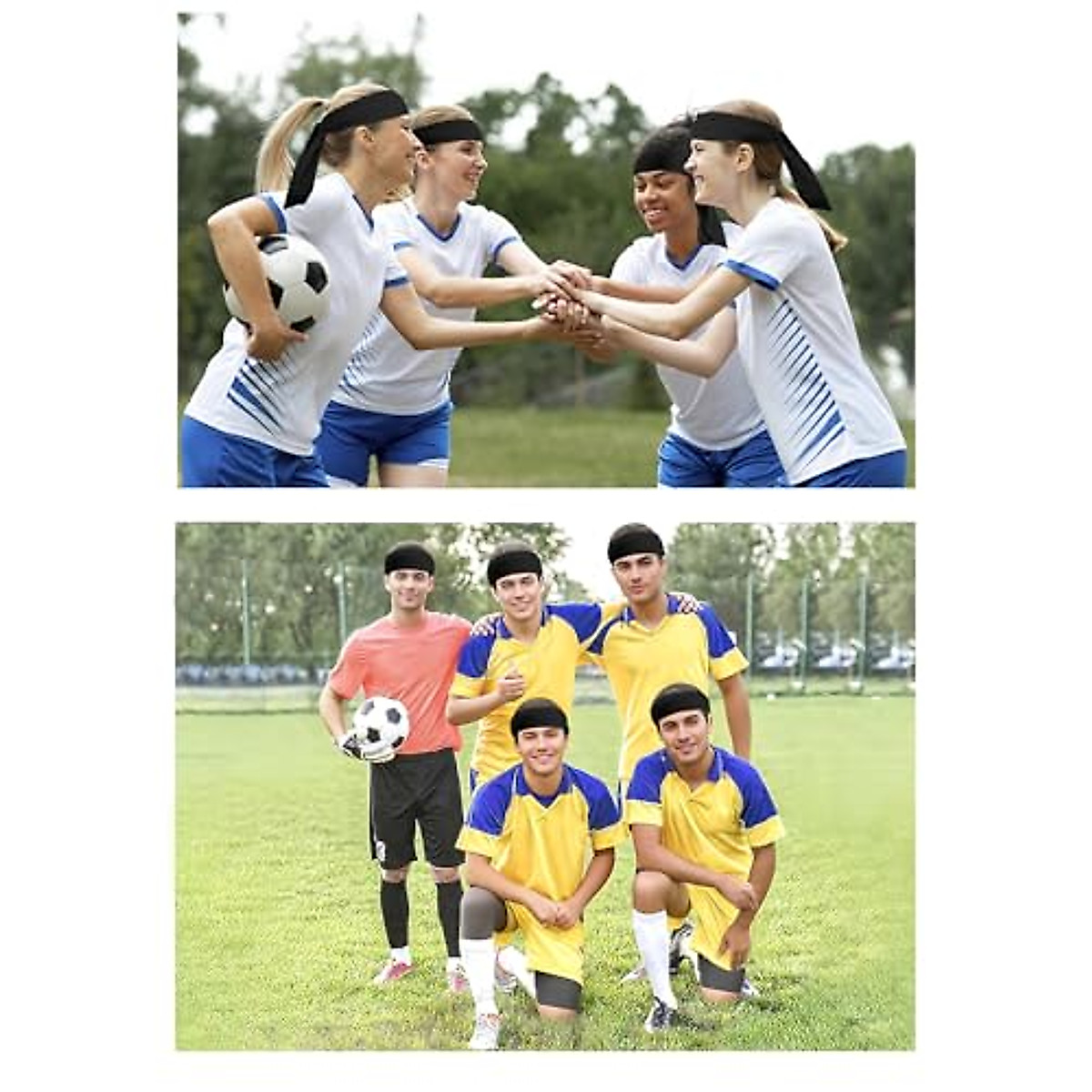 Black Head Tie Headband, Tie Up Sweatband for Tennis Sweat Hair Band Ninja Karate Pirates Basketball, Running, Workout for Men Women Boys Girls (Black 4 Pack)