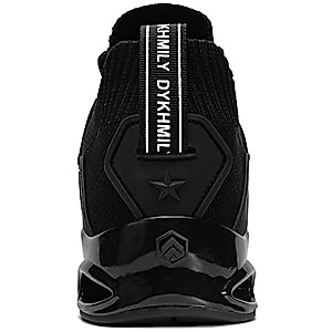 DYKHMATE Steel Toe Shoes for Men Women Lightweight Safety Sneakers Fashion Work Shoes Comfortable Breathable Safety Toe Slip on Tennis Shoes (14, Pure Black)