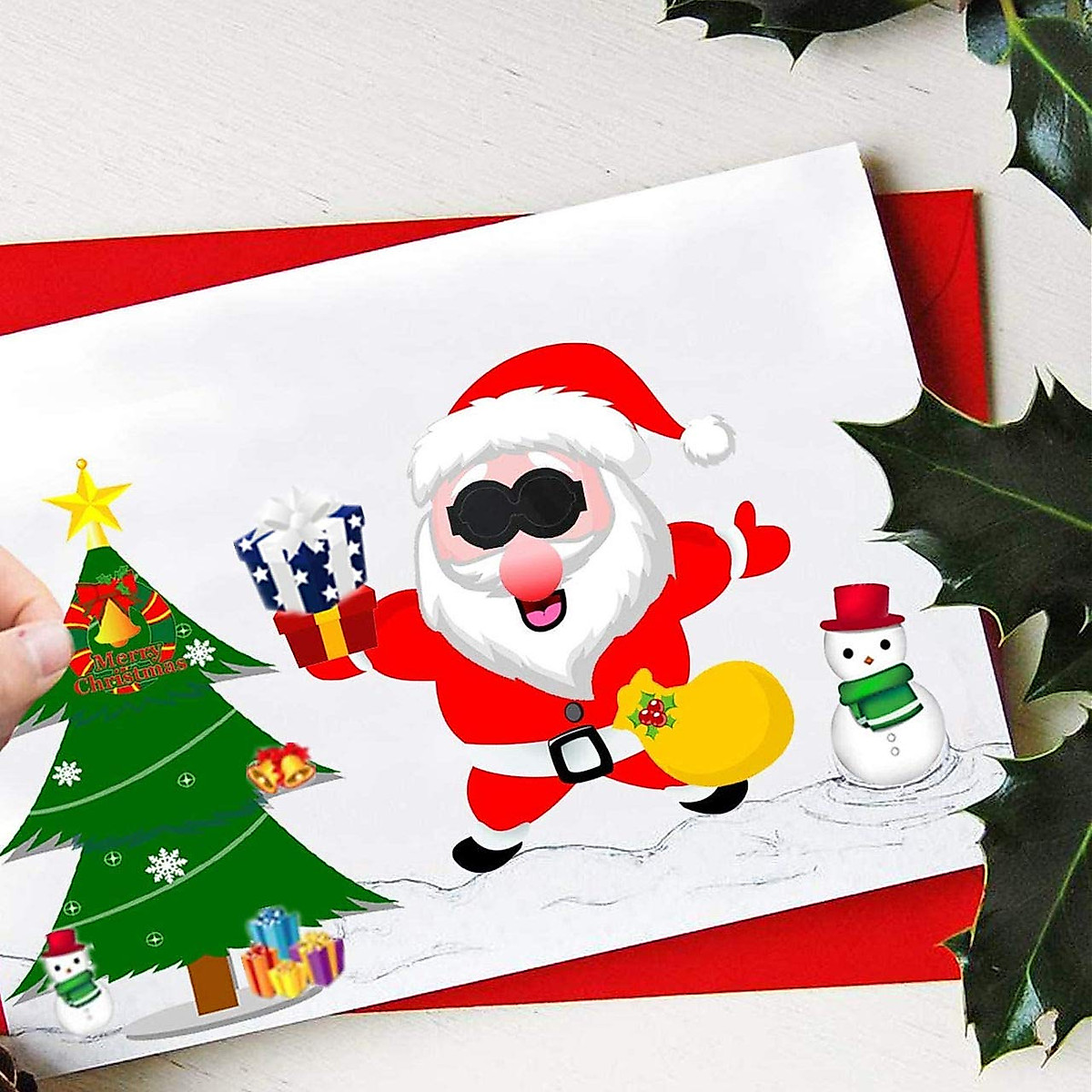 Make Your Own Christmas Stickers for Kids Christmas Make a Face Stickers Kids Arts Crafts Adhesive Sticker Decals Holiday Party Decorative Gifts Christmas Stocking Stuffers 24 Packs (Christmas)