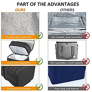 HSHRISH Expandable Xlarge Tactical Lunch Box for Adults, Waterproof Insulated Lunch Bag with Lots of Storage Space, Durable Cooler Bag for Men Women Work Outdoor Picnic Trips, 22L(Black)