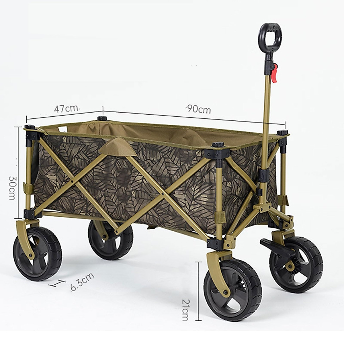 Heavy Duty Collapsible Wagon Foldable Garden Cart Utility Pull Push Beach Wagon with Wheels All Terrain Shopping Cart (Color : B) (A)