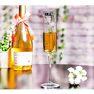 Champagne Flute Elegant Hand Blown Wedding Champagne Flutes Glasses Lead-free 4/pack