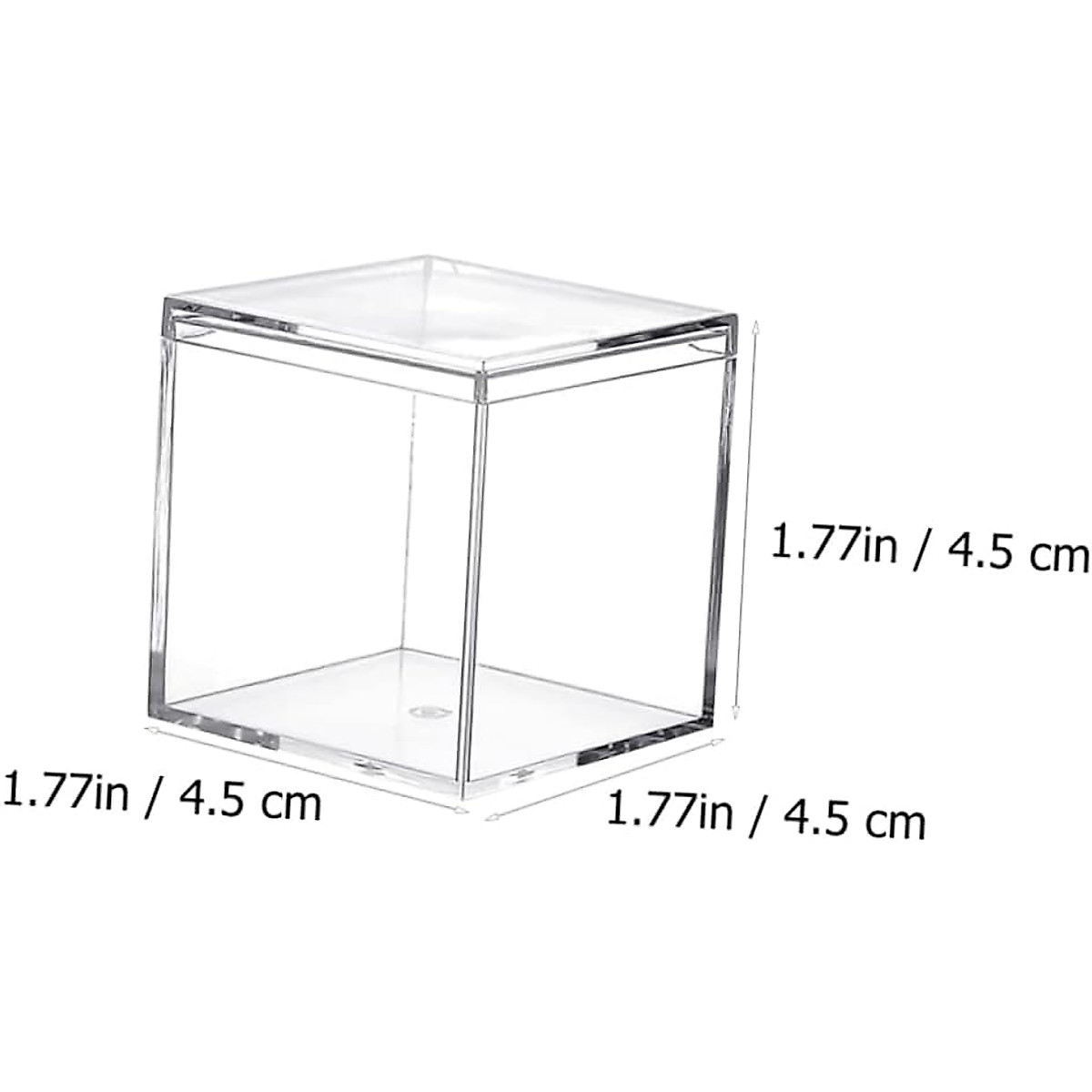 GLEAVI Clear Square Cube 60 Pcs Packing Box Candy Containers Party Candy Bag Party Gift Candy Cake Gift Container Candy Packaging Case Party Candy Storage Cases Seal Specimen Acrylic