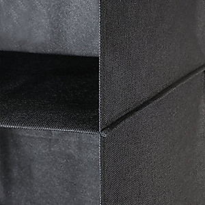 Magicfly Hanging Closet Organizer, 6-Shelf Hanging Clothes Storage Box Collapsible Accessory Shelves Hanging Closet Cubby for Sweater & Handbag Organizer, Easy Mount, Black