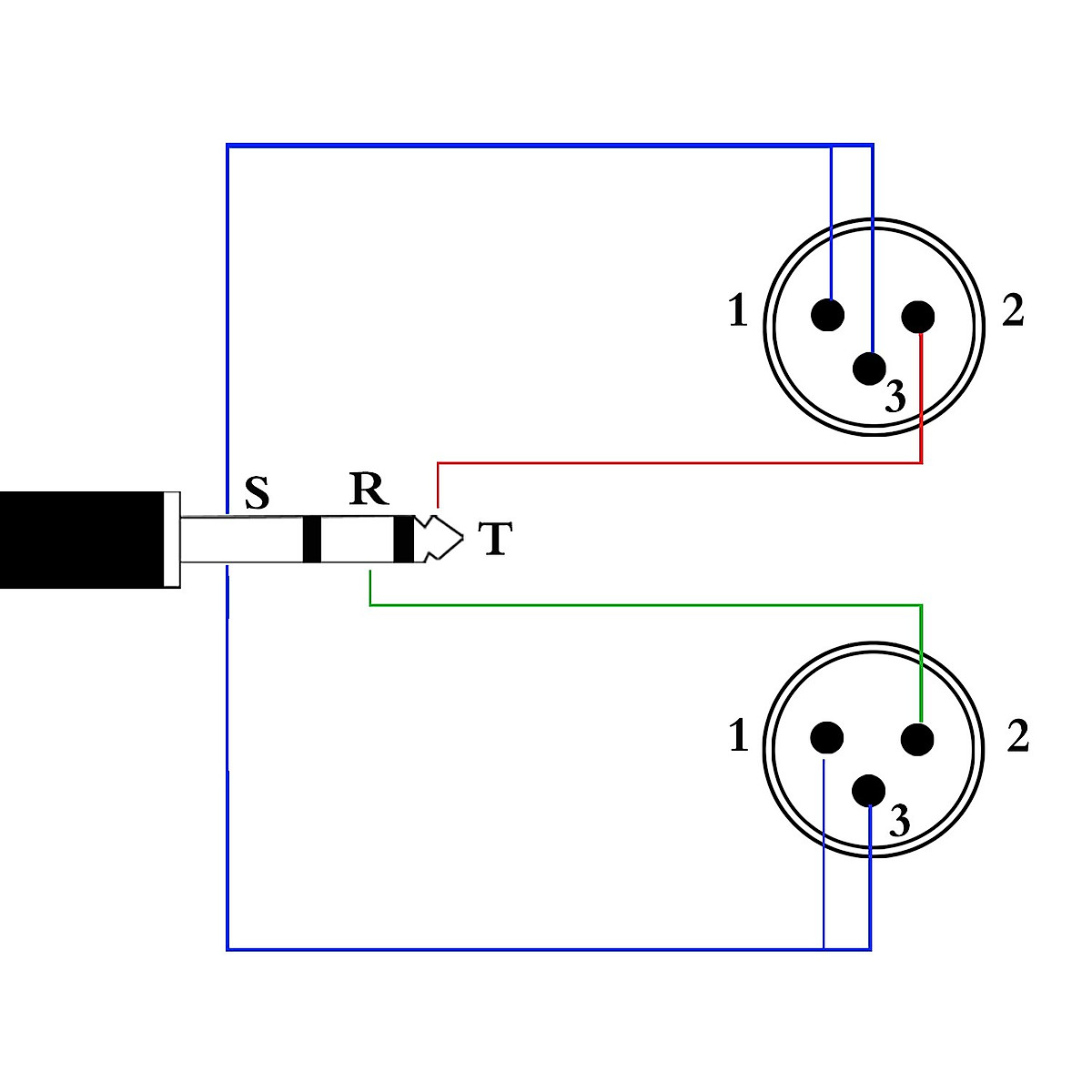 Disino 1/4 TRS to Dual XLR Male Y-Splitter Stereo Breakout Cable 1/4 inch(6.35mm) to 2 XLR Patch Cable - 3.3 FT/1m