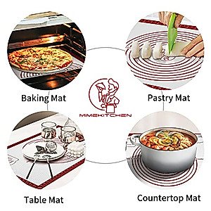 Silicone Baking Mat, Non Stick Pastry Mat Sheet for Dough Rolling, Nonslip Fondant/Pie Crust Mat, Counter Mat Oven Liner Mat for Making Cookies Macarons Bread Baking Supplies Extra Large 26 x 16 Inch