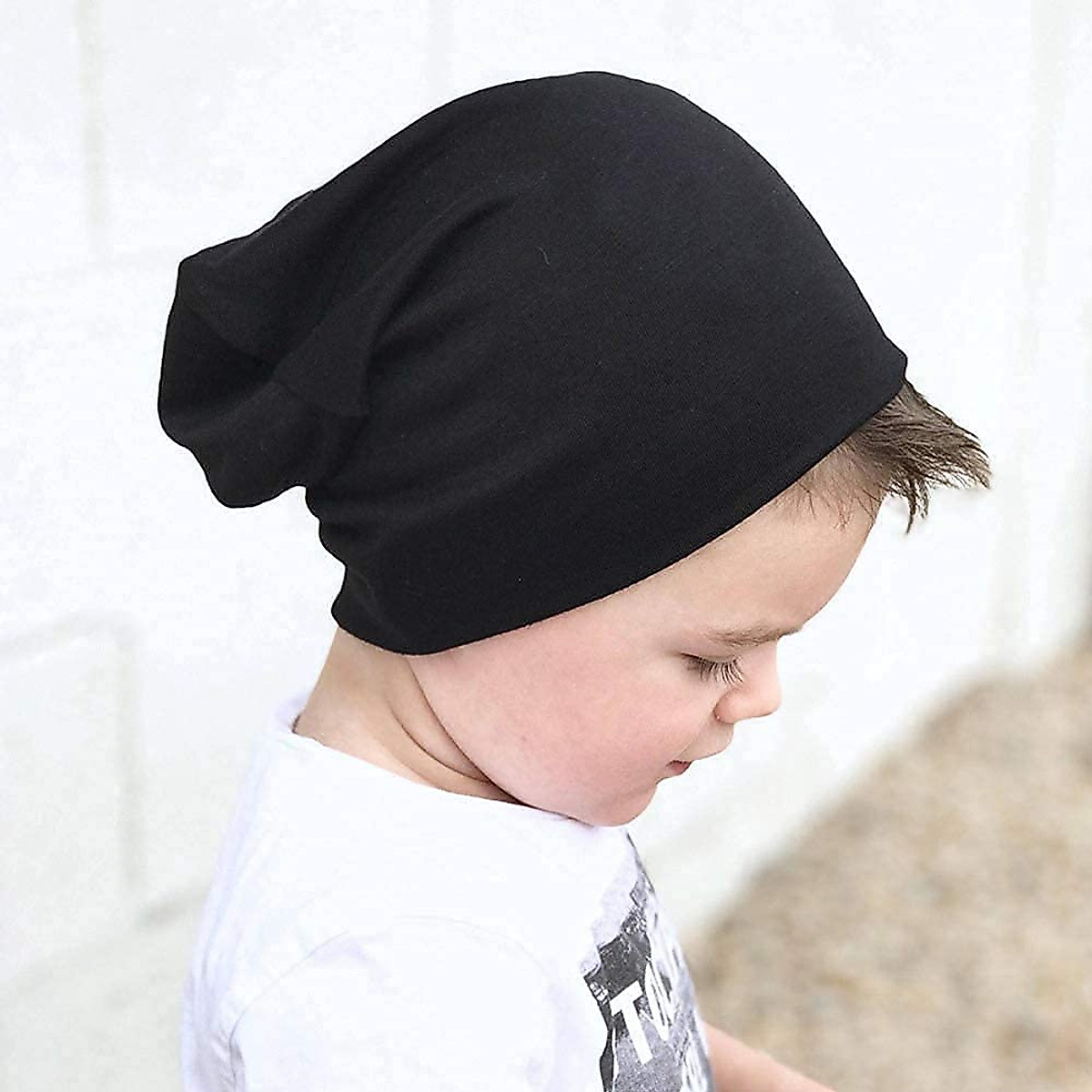 DRESHOW BQUBO 5 Pack Unisex Baby Hats for Kids Cotton Skull Caps Soft Cute Knit Cap Baby Toddler Beanie for 3 Months - 6 Years