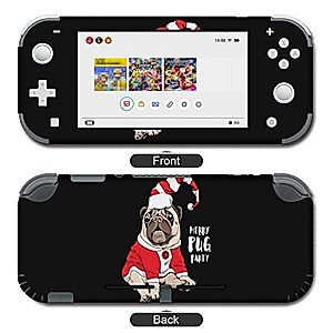 Santa Pug Stickers Full Wrap Decal Skin Faceplate Protective Stickers Compatible for Nintendo Switch for Switch Lite