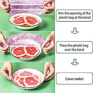 Heatoe 120 Pcs Reusable Colorful Elastic Food Covers, 4.7"/5.9"/8.85"/10.63"Food Storage Covers Plastic Bowl Covers for Home, School, Office, Party, Festival, Picnic