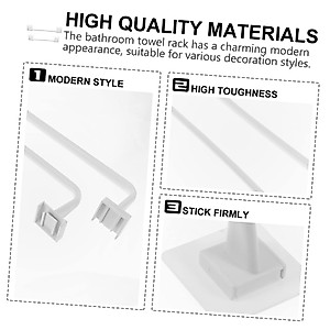 2pcs Nail Towel Rack Towel Hanging Rack Kitchen Towel Shelf Adhesive Towel Rack Plastic Towel Shelf Nail- Towel Holder Household Towel Rack Bathroom Supplies