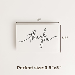 SPIRITDUST 52-pack Thank You Cards Bulk with Kraft Envelopes & Matching Stickers, 3.5x5 Inches, Minimalist Design | Perfect for Business, Weddings, Baby & Bridal Showers, Graduations & Funerals.