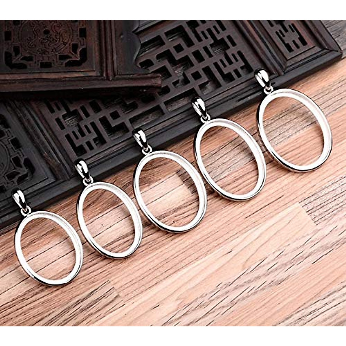 925 Sterling Silver Oval Bezel Blank Cup Pendant Setting, 6X4mm To 21X14mm Oval Cabochon,Bezel Deep 2mm, Bezel Blank Pendant,Back Side Open