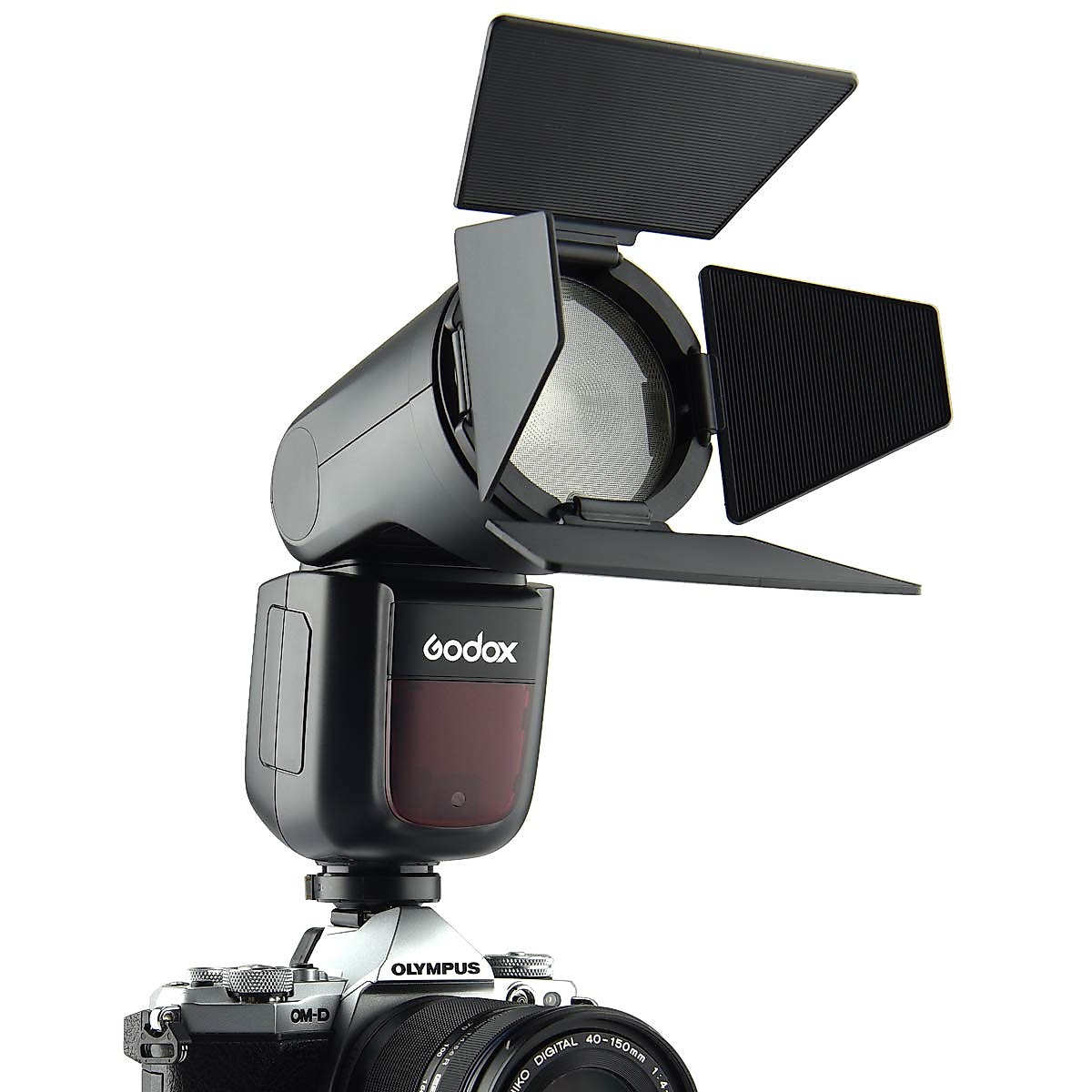 Godox V1-O TTL Flash Speedlite 76WS GN92 2.4G High-Speed Sync 1/8000s 2600mAh Li-ion Battery Round Head Camera Speedlight with Godox AK-R1 Accessories Kit Compatible for Olympus Panasonic Cameras