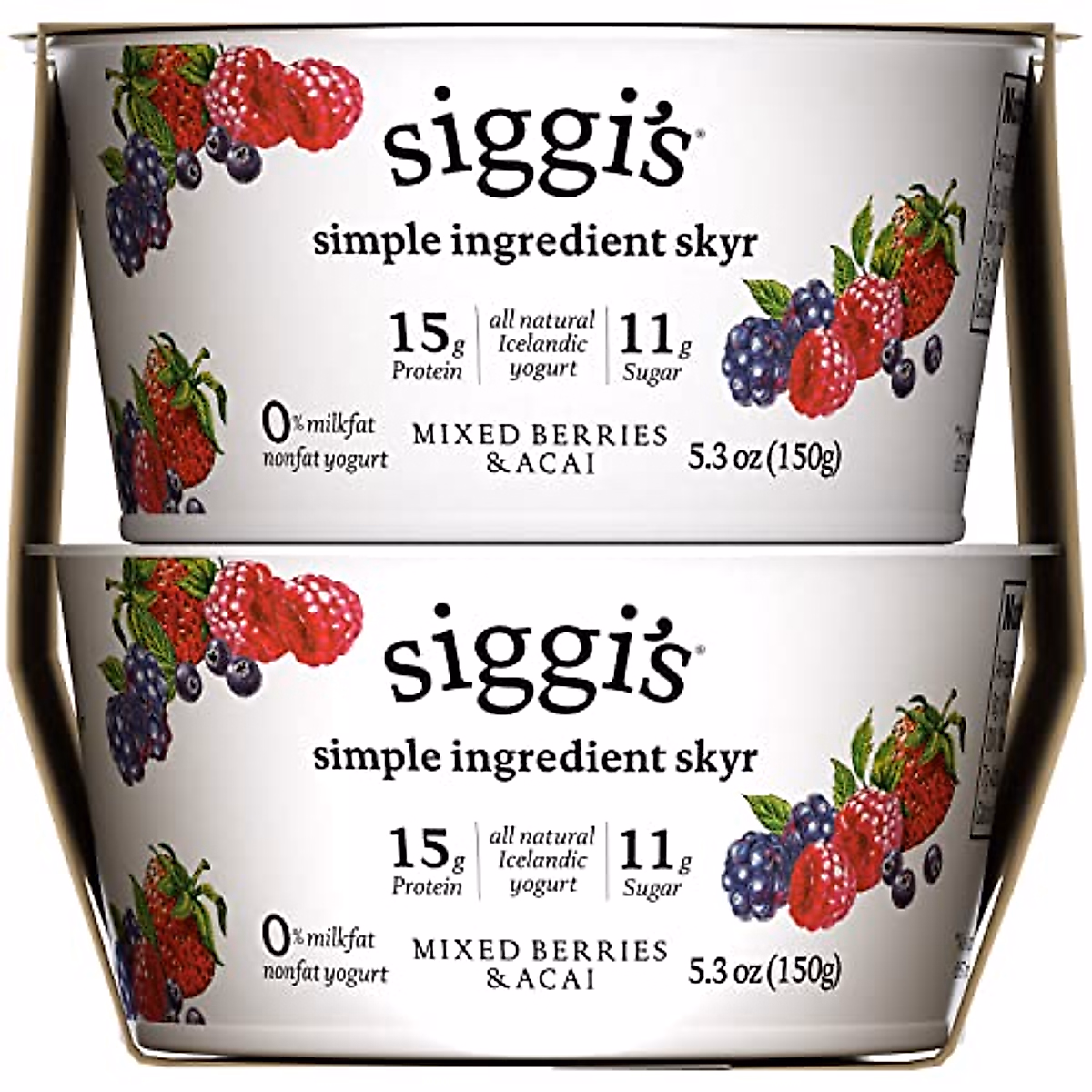 Siggi's Mixed Berries & Acai Non Fat Yogurt 4 Pack, 21.2 OZ