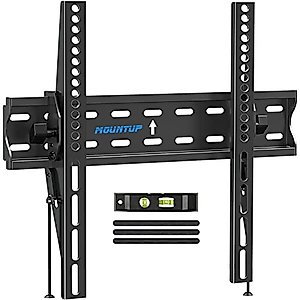 MOUNTUP Tilting TV Wall Mount TV Bracket for Most 26-55 Inch LED LCD OLED Flat/Curved TVs, Low Profile TV Mount Save Spacing - Fits 12" to 16" Studs, Max VESA 400x400mm up to 99 LBS, MU0007