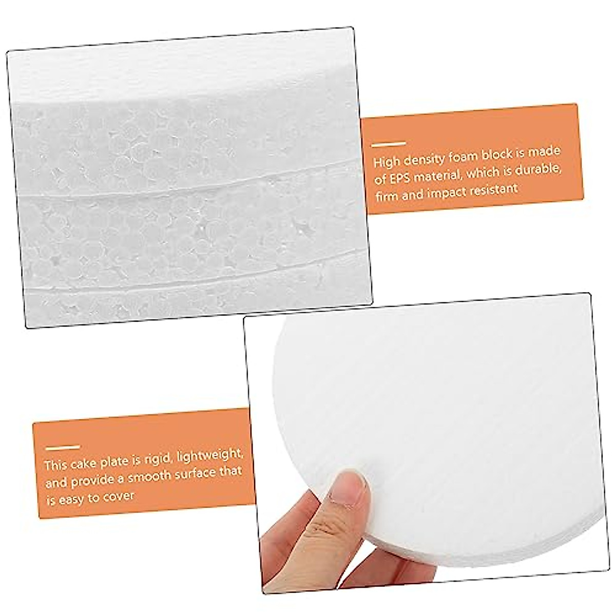 16pcs White Foam disc Fake Cake Tray Foams Cake Tray Foams Cake Stand Craft Foam Round Foam Circles Craft DIY Foams Round Cake pan Foams Cake Plate Unique Bottom Bracket Child