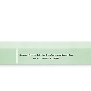 Closeout! Bodipedic Essentials 3 Inch Memory Foam Mattress Topper, Green Tea Infused Mattress Topper, Ventilated Design, CertiPUR-US Certified Foam, Green