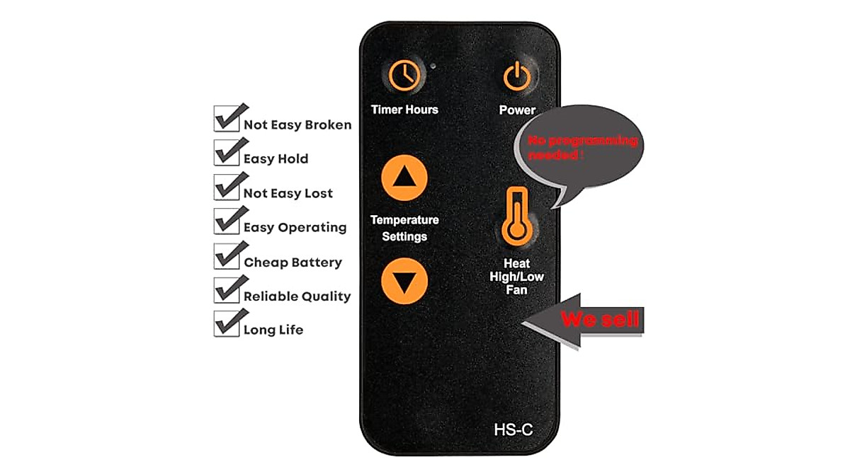 Heat Surge WR18D Remote Control Replacement - GENGQIANSI