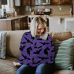 Halloween Ultra-Soft Baby Car Seat Cover for Spring Autumn Winter, Windproof Shopping Cart Covers, Breastfeeding Scarf High Chair Covers - Silhouette of Flying Bats