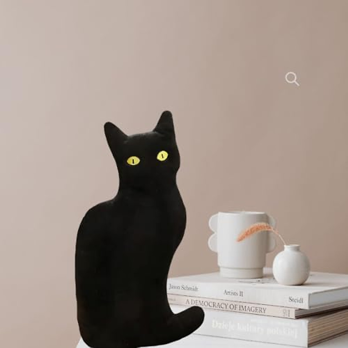 Zen Living Pro Black Plush Cuddle Cat Shaped Throw Pillow – Cute Fluffy Stuffed Long Animal Plushies, Life Size Spooky Cushion, Realistic Halloween Gothic Boho Decor Gift