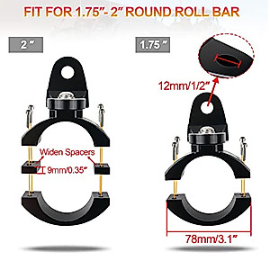 UTV Flag Mount- StarknightMT Adjustable Heavy Duty UTV Whip Mount for 1.75"-2" Roll Bar Compatible with Polaris RZR 1000 XP 900 Pro Can-Am Maverick x3 Pioneer 1000 Talon 1PC