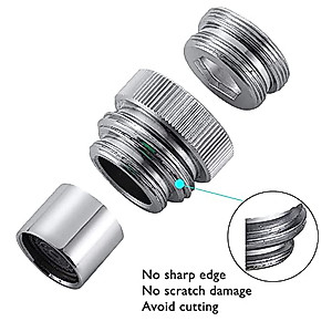 QMLALA Faucet Adapter with Aerator, Garden Hose Adapter Kitchen Sink Faucet Adapter Kit for 55/64" Female to 3/4" Male Faucet Adapater