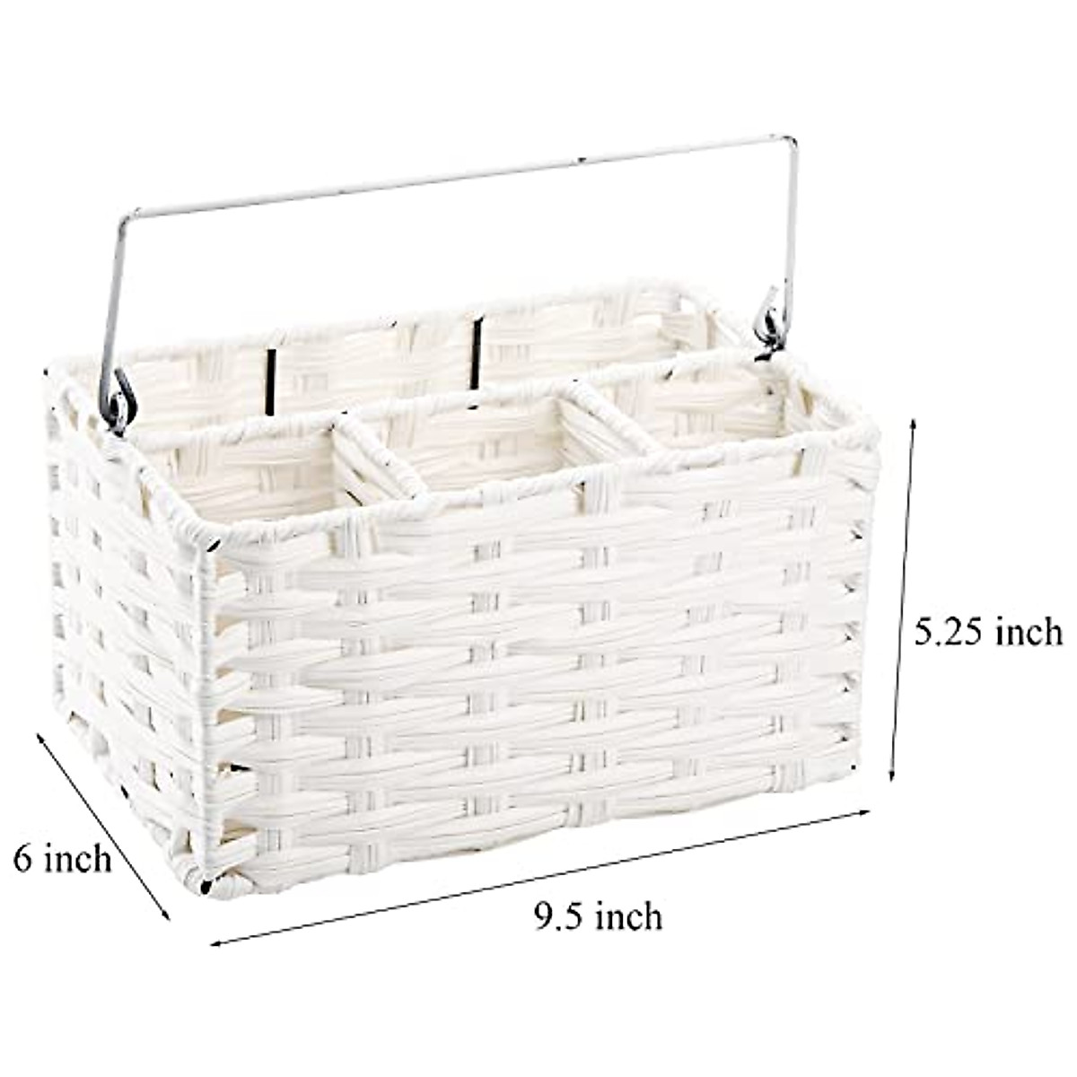 TOPZEA 2 Pack Cutlery Caddy, Plastic Utensil Holder Silverware Caddy for Party, Table Condiments Organizer Wicker Paper Plate Holder Basket Flatware Caddy Buffet Caddy for Fork, Spoon,Knives, Napkin