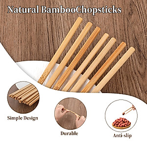 10 Pairs Chinese Chopsticks Chop Sticks Reusable Dishwasher Safe Bamboo Chopsticks Reusable Natural Wooden Chopsticks Reusable Chopsticks for Adults Chopsticks Bamboo for Noodles Restaurants