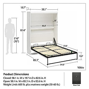 Novogratz Her Majesty Full Size Murphy Bed, White